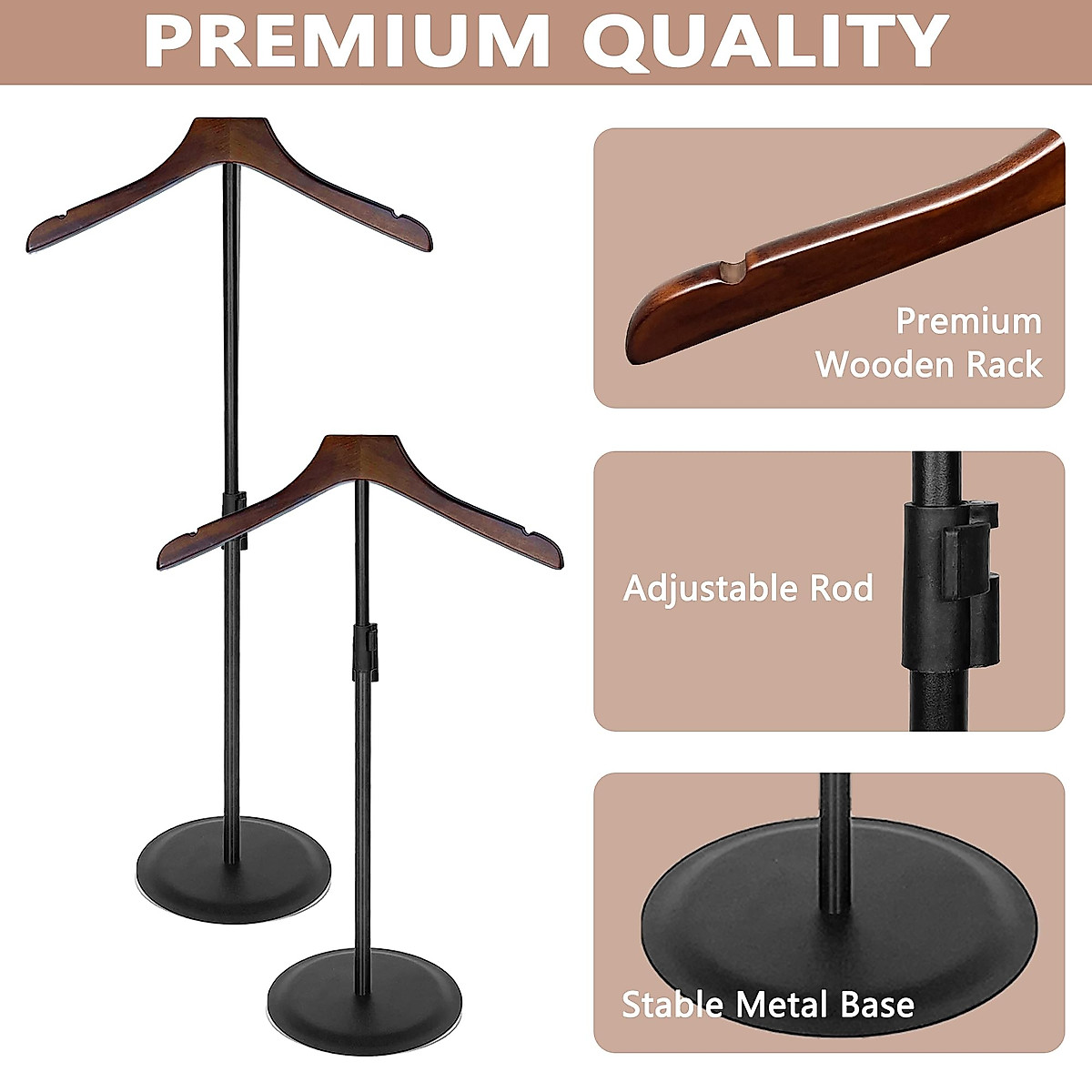 KORETECH 2 Pack Shirt Display 35" Height Adjustable Shoulder Stand Shirt Rack, T Shirt Display Stand for Shops, Steaming Clothes Holder, Black