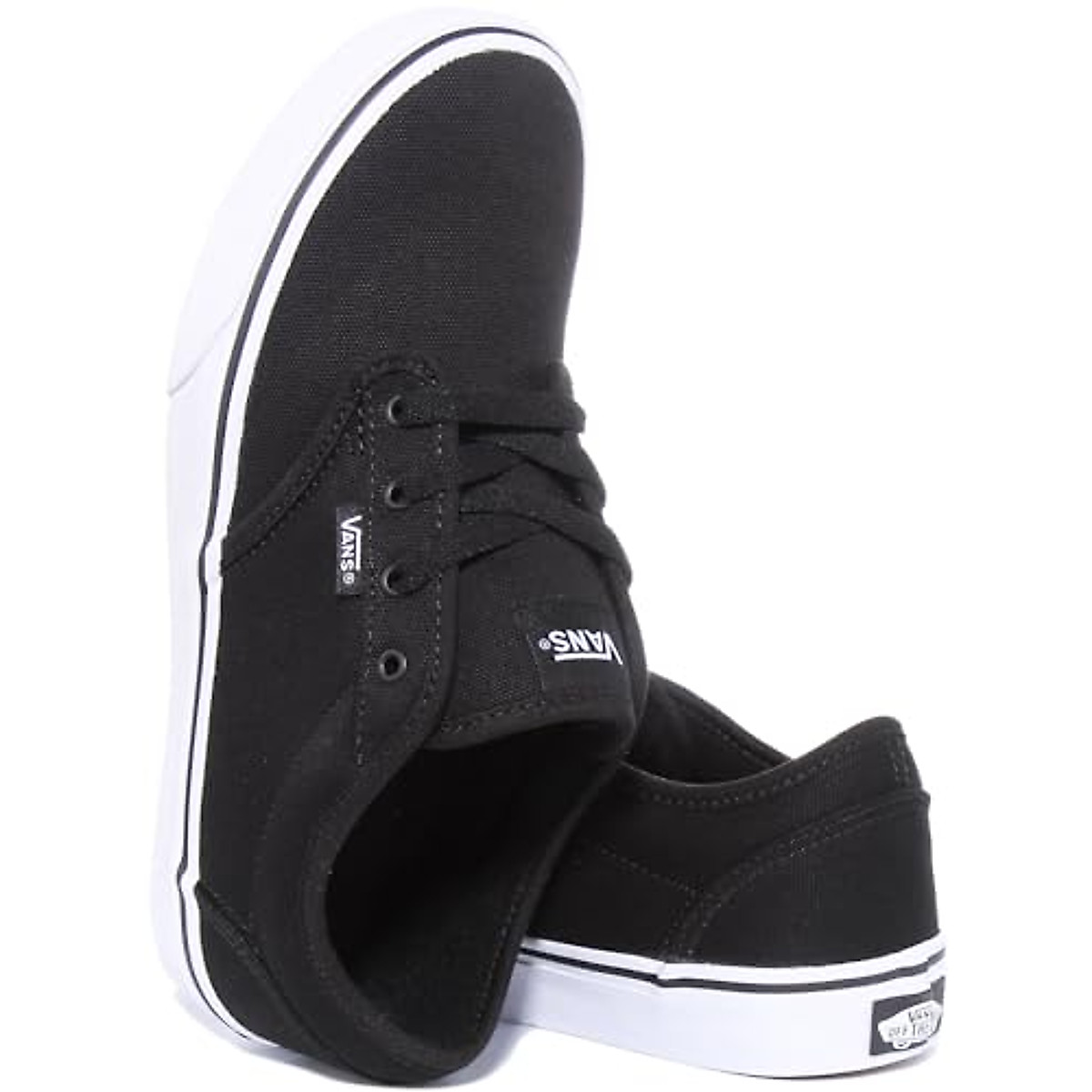 Vans Low-Top Sneakers, Canvas/Black/Black, 3 US Unisex Little Kid