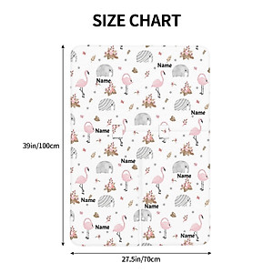 Personalized Baby Car Seat Cover Custom Name Childish Boho Elephant Flamingo Infant Carseat Canopy Multi-Use for Newborn Stroller Nursing Breastfeeding Cozy Soft Gift