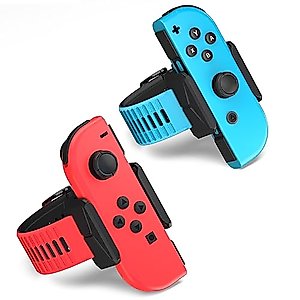 Narati Wrist Bands for Just Dance 2025 2024 2023 2022 2021 Switch, Adjustable Size Silicone Wrist Straps Compatible with Joy Cons & Switch OLED Model, 2 Pack for Adults and Children