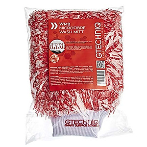 Gtechniq WM2 Microfibre Wash Mitt - Ultra Low Friction Washcloth, Soft Glide Minimises Swirl Marks - Holds Maximum Volume Of Soap Suds, 100% Split Varied Length Polyester Strands For A Quick Easy Wash