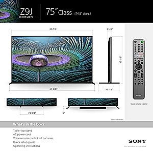 Sony Z9J 75 Inch TV: BRAVIA XR Full Array LED 8K Ultra HD Smart Google TV with Dolby Vision HDR and Alexa Compatibility XR75Z9J- 2021 Model