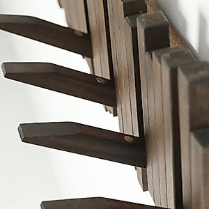 GOGREEBELL Natural Wood Wall Mounted Piano Coat Rack| Coat Rack Wall Mount| Flip Down Wall Hook Rack 7 Hooks| Entryway Wall Art Hook,Made of Acacia Wood (Wood Wax Oil Dyed Walnut Color).Wall Art