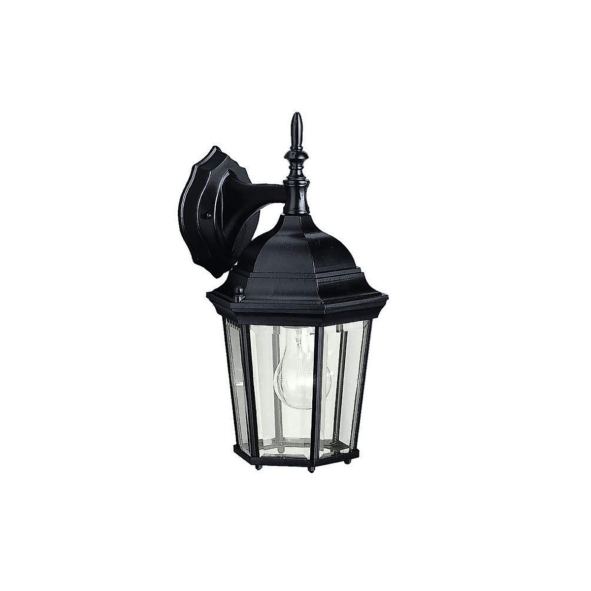Kichler Madison 14.75" 1 Light Outdoor Wall Light with Clear Beveled Glass in Black