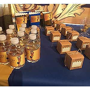 50pcs Little Princess Baby Shower Favor Boxes + 50pcs Twine Bow, Candy Bag Rustic Kraft Paper Gift Box for Baby Shower Party Supplies Cute 1st Birthday Girl Decoration