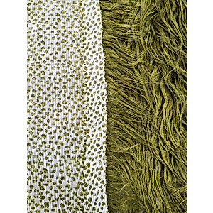 Faux Fur Long Pile Curly Fabric Alpaca Sold by The Yard (Loden Green)