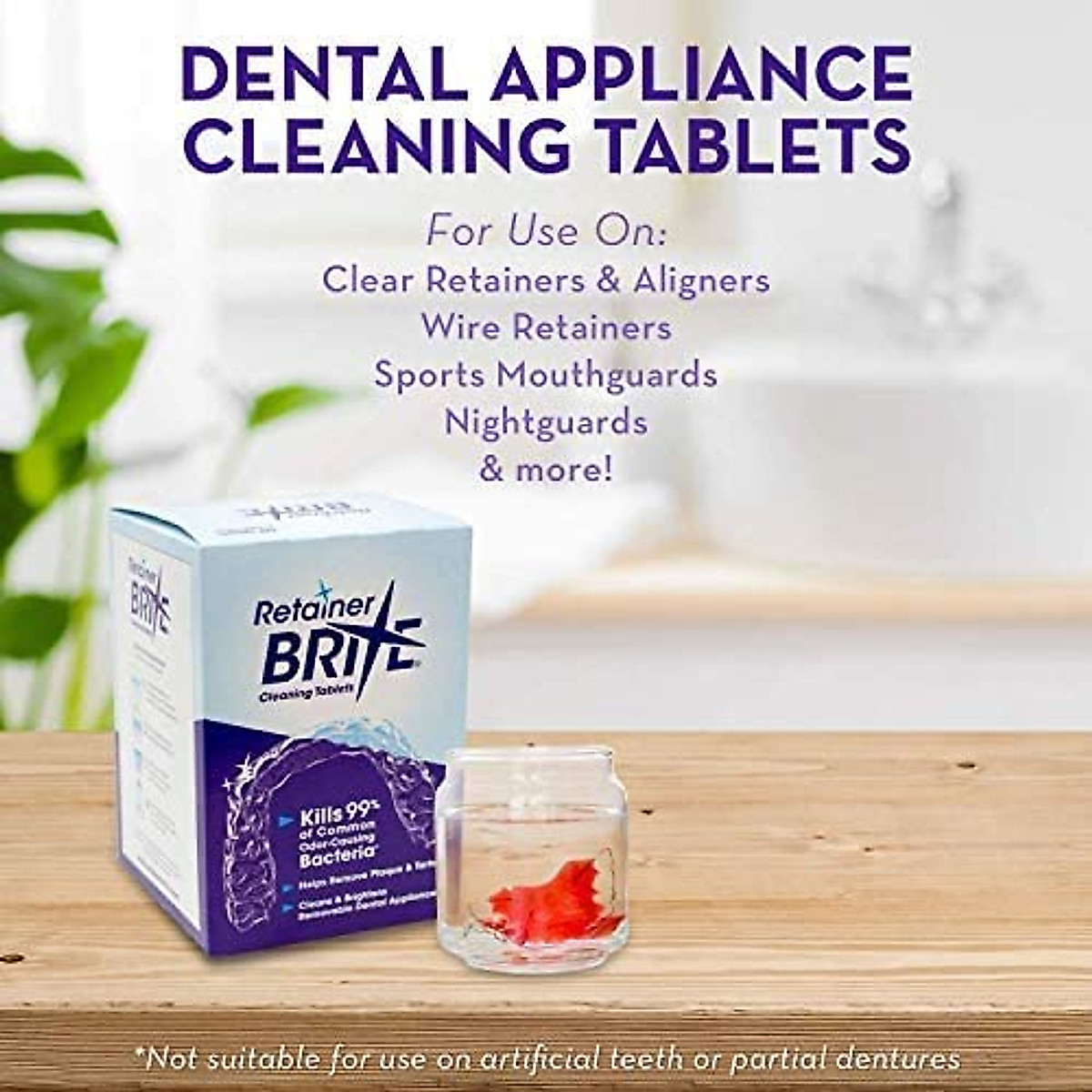 Retainer Brite Tablets for Cleaner Retainers and Dental Appliances - 96 Count