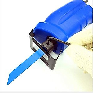 DENESTUS Portable Reciprocating Saw Adapter with Extra 3 Reciprocating Saw Blades 9mm Connecting Rod and Ergonomic Handle Electric Drill for Wood Metal Cutting