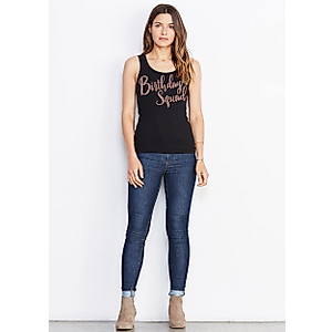 Birthday Shirts for Women - Rose Gold Girly Birthday Squad Tank Top - Birthday Party Tank - Medium - Black Tank(BdySqd RsG) Blk/Med
