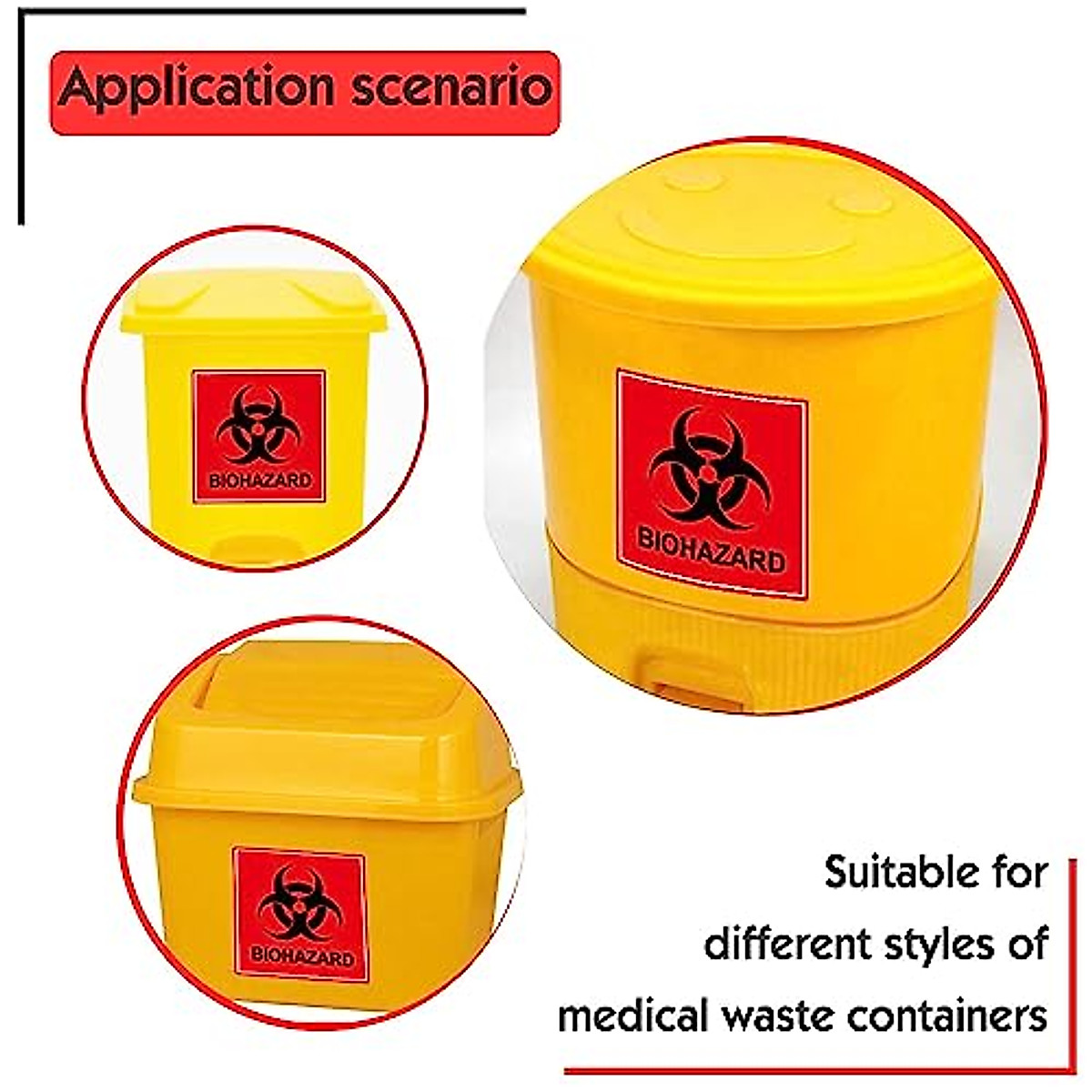 12 Pack Biohazard Stickers Sign Biohazard Warning Labels 4Inch Universal Biohazard Symbol Vinyl Waterproof Hazardous Materials Warning Stickers for Labs, Hospitals and Industrial Use