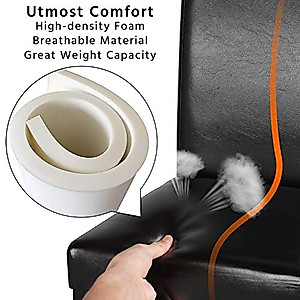 Yaheetech Dining Chair PU Leather Living Room Chairs Upholstered Parsons Diner Chairs Modern Kitchen Armless Side Chair with Solid Wood Legs Set of 4, Black