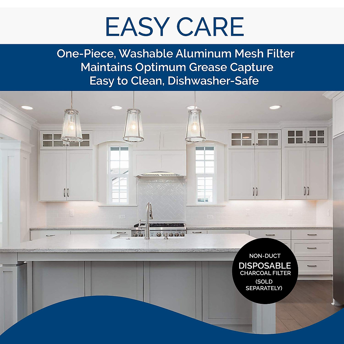 Broan-NuTone Elite 27.6-inch Custom Power Pack Range Hood Insert with 2-Speed Exhaust Fan and Light, MAX 300 CFM, Brushed Grey