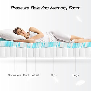 Air Mattress Full - 2 Inch Memory Foam Cooling Gel Swirl Infused Bed Topper for Back Pain, CertiPUR-US Certified