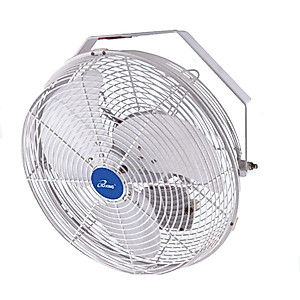 iLiving ILG8E18-15w 18 Inch Wall Mounted Adjustable Outdoor Waterproof Fan for Patio, Greenhouse, Garage, Workshop, and Loading Dock, White