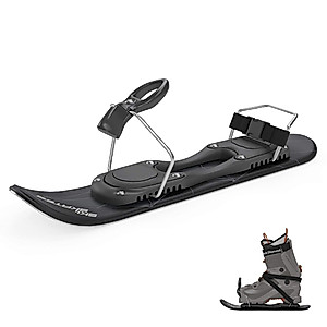 Skiskates - Short Mini Ski Skates for Snow | Skating Skis Snowblades Skiboards | Ice Skates for Snow | Shortest Skis Ever (Black | for Ski Boots)