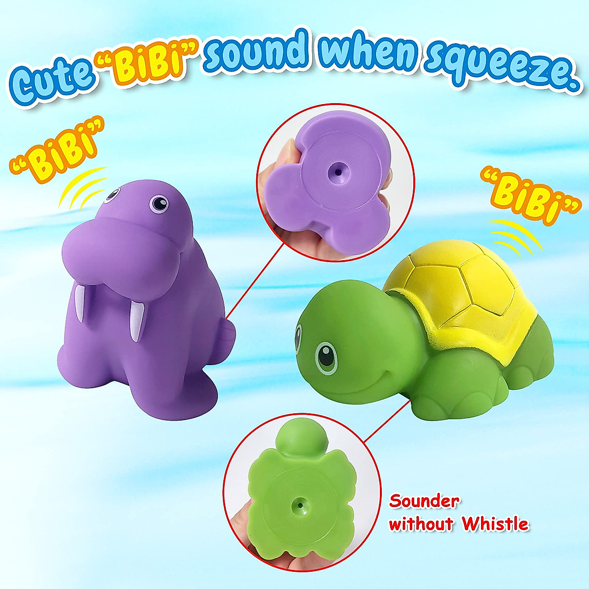 Bath Toys Fishing Game - Wind up Swimming Whales Bathtub Pool Water Table Toys with Fishing Pole Shark Net Floating Squirt Water Toys Gifts for Kids Boys Girls Toddlers Age 3 4 5 6 7 8+