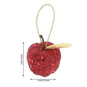 LIOOBO Mini Red Apple Ornaments: 20pcs 1.9in Christmas Tree Apple Baubles, Small Apple Hanging Ornaments, Apple Decor for Xmas Party Holiday Decoration