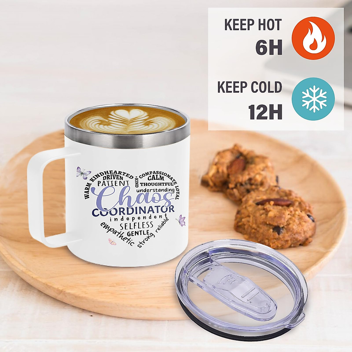 WWHSAI Chaos Coordinator Gifts - Gift For Boss Chaos Coordinator - Boss Lady Gifts For Women - Thank You Gift For Employee/Teacher/Coworker/Manager/Nurse Appreciation Office Presents Coffee Cup 14oz