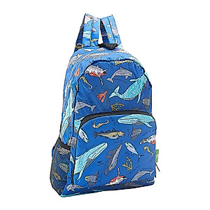 ECO CHIC Lightweight Foldable Backpack (Sea Creatures Blue)