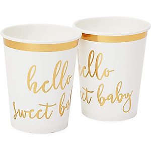 Hello Sweet Baby Shower Supplies, Dinnerware Set (144 Pieces, Serves 24)