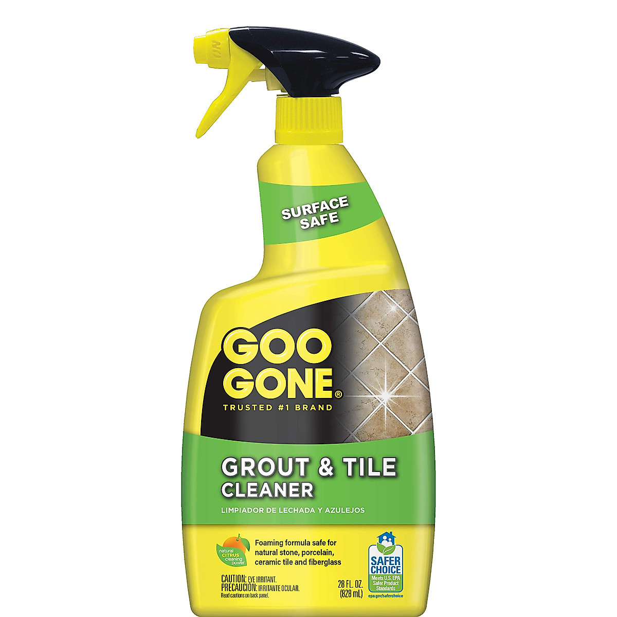 Goo Gone Grout & Tile Cleaner - 28 Ounce - Removes Tough Stains Dirt Caused By Mold Mildew Soap Scum and Hard Water Staining - Safe on Tile Ceramic Porcelain