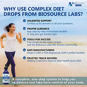BioSource Labs Complex Diet Drops – Best Natural Weight Management Drops for Men and Women (1 Bottle, 2 fl oz) - 30 Day Supply