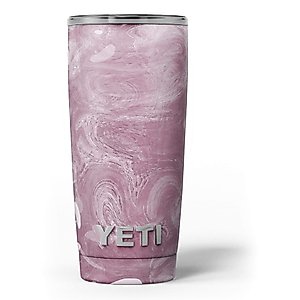 Design Skinz Pink Slate Marble Surface V15 - Skin Decal Vinyl Wrap Kit Compatible with The Yeti Rambler Cooler Tumbler Cups