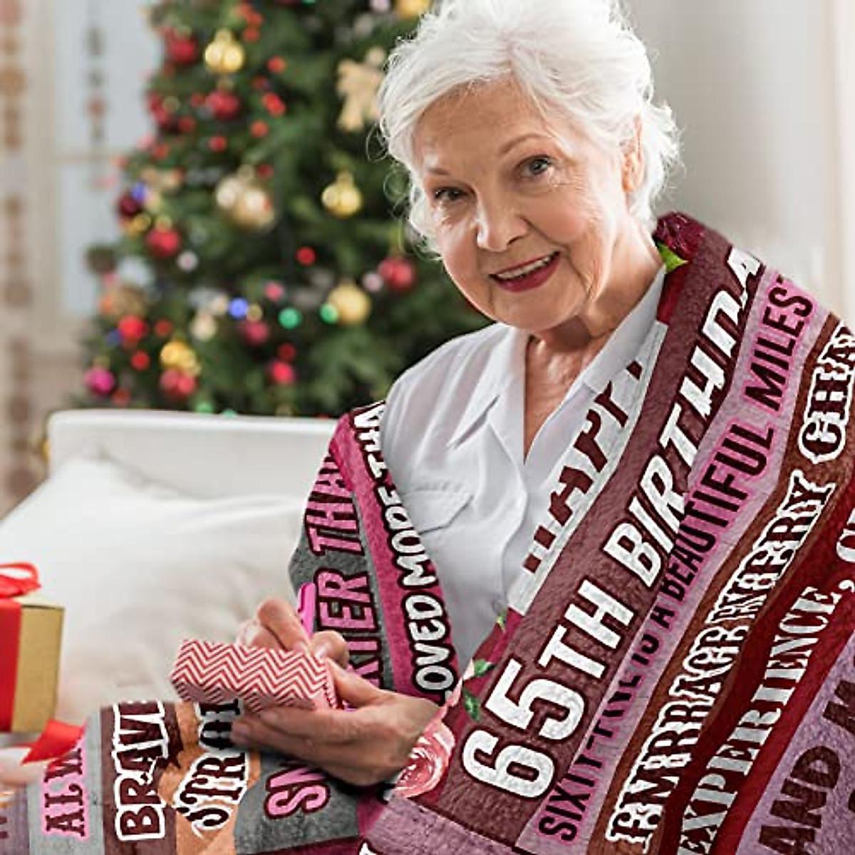 Pozevan 65th Birthday Gifts Blanket, 65th Birthday for Women, 65th Birthday Gift Ideas, 65-Year-Old Birthday Decoration for Mom, Wife, Unique 65th Birthday Gift 50" X 60"