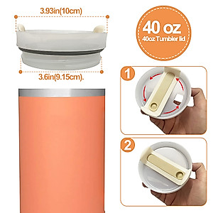 QWASZXTT Tumbler Lids, 40 oz Replacement lid Compatible with Stanley Quencher Travel Tumbler Cup Lids 2 Pcs