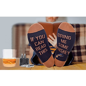 Whiskey Stones with Funny Socks, Unique Gifts for Men Husband Father Dad Boyfriend Guys Grandpa, Mens Gift Ideas, Cool Gadgets for Men Brother Him,Mens Stocking Stuffers 2023,Cool Stuff