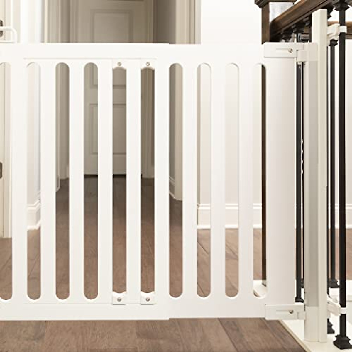 Qdos Universal Stair Mounting Adapter for All Baby Gates | White | Universal Solution for Gate Installation on Banisters and Spindles - No Screws in Banister - Works with All Gates - Easy Installation