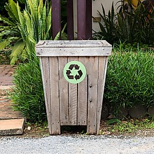 HOODANCOS Luminous Recycle Trash Can Sticker, 1 Sheet Glow in The Dark Recycle Trash Symbols Sticker Recycle Decals Garbage Sorting Trash Bin Stickers for Trash Can Recycle Bin