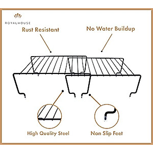 Expandable Shelf Organizer - Kitchen Cabinet, Kitchen Countertop & Bath Cabinet & Garage Shelf Organizer, Kitchen Storage & Organizer Accessories (Black) - 2 Pack