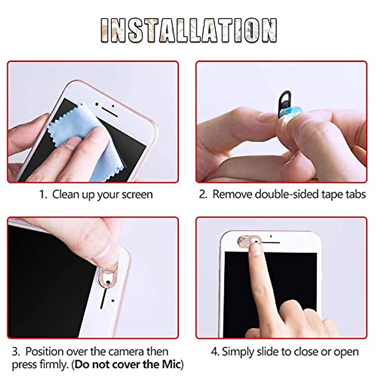 Anoys Webcam Cover 8 Pack, Ultra-Thin Camera Cover Privacy Protector, Cover Slide for Laptop/Mac/MacBook Air/iPad/iMac/PC/Cell Phone, Webcam Covers Laptop Accessories - Marble Texture