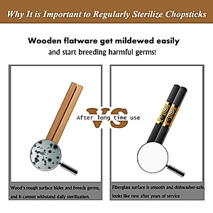 10 Pairs Reusable Chopsticks Dishwasher Safe,9.5 Inch Fiberglass Chop Sticks Multipack Metal Japanese Korean Chopsticks for food