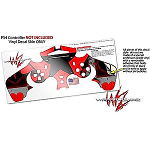 WraptorSkinz Vinyl Decal Skin Compatible with Sony PS4 Controller PlayStation 4 Original Slim and Pro Emo Star Heart (Controller NOT Included)