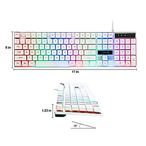CHONCHOW Gaming Keyboard and Mouse LED Backlit Combo (White)