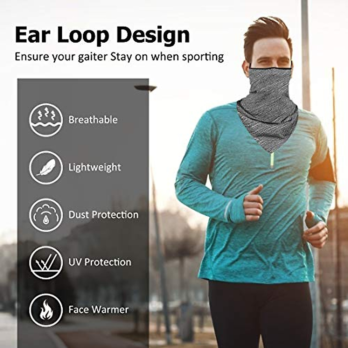 CGTL UV Protection Neck Gaiter Windproof Scarf Ear Loops Face Scarf for Fishing Hunting Kayaking Hiking Cycling Motorcycle Sports Outdoors
