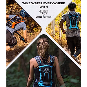 Water Buffalo Hydration Backpack | Hydration Pack & 2 Liter BPA Free Bladder | Multiple Pockets for All Your Essentials