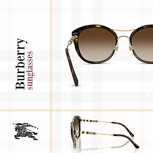 BURBERRY BE4251Q 300213 53M Dark Havana/Brown Gradient Round Sunglasses For Women+ BUNDLE With Designer iWear Eyewear Kit