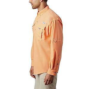 Columbia Men's Standard Bahama II Long Sleeve Shirt, Bright Nectar, Large