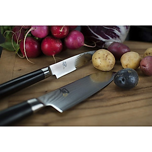 Shun Cutlery Classic Santoku Knife 5.5", Asian-Inspired Knife for All-Purpose Food Prep, Chef Knife Alternative, Handcrafted Japanese Knife