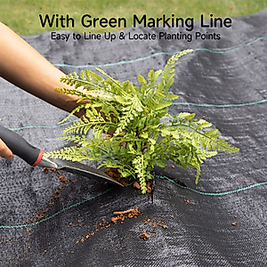 GreatBuddy 3x50ft Weed Barrier Landscape Fabric Heavy-Duty, 3.2oz High-Density Woven Landscape Fabric for Garden, Yard, Garden Bed, Pathway Weed Control, Easy Setup