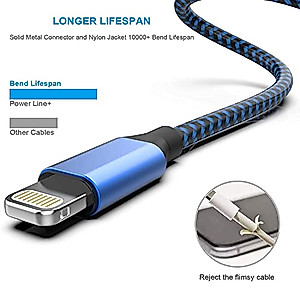 [Apple MFi Certified] 6Pack 3/3/6/6/6/10 FT iPhone Charger Nylon Braided Fast Charging Lightning Cable Compatible iPhone 14 Pro/13 mini/13/12/11 Pro MAX/XR/XS/8/7/Plus/6S/SE/iPad