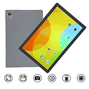 BROLEO 10.1 Inch Tablet, 2 in 1 Support 4G LTE 1920x1200 IPS 12MP Front 24MP Rear 8 Core CPU Tablet PC 12GB RAM 256GB ROM with Keyboard for Watching (Grey)