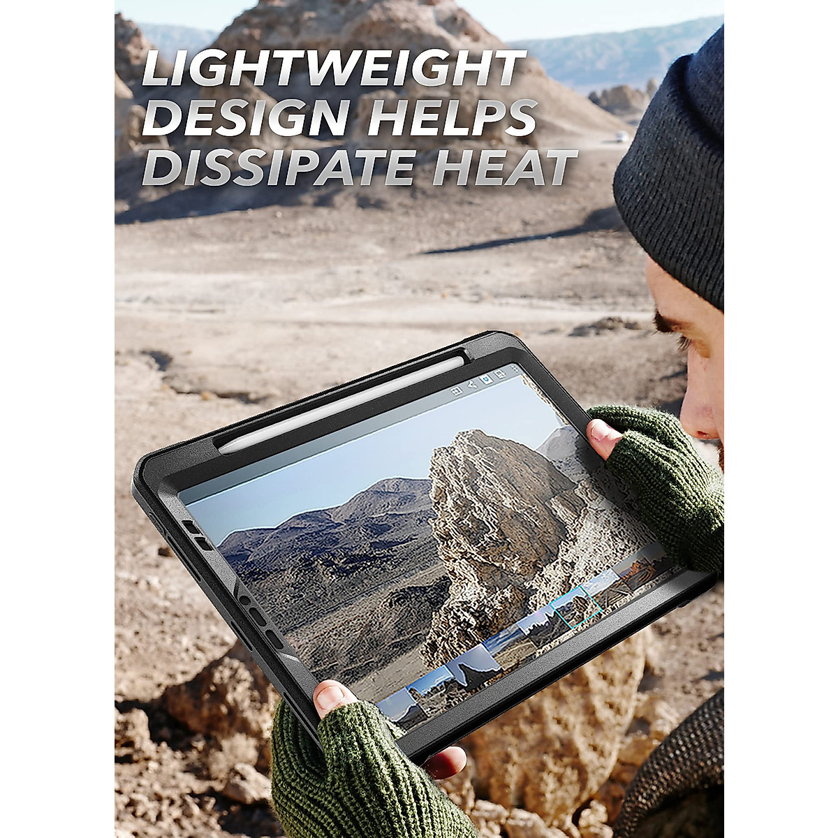 SUPCASE Unicorn Beetle Pro Series Case for iPad Pro 11 Inch (2022/2021/2020), Support Apple Pencil Charging with Built-in Screen Protector Full-Body Rugged Kickstand Protective Case (Black)