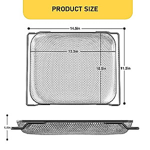 DT251 Air Fry Basket Replacement Compatible with Ninja Foodi DT251, DT201, DT200 Air Fryer Oven, Stainless Steel Air Fryer Basket, Ideal Accessories for Air Frying and Dehydrating, 2 Pack