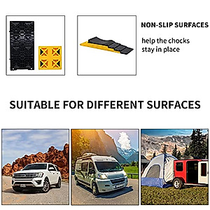 Homeon Wheels RV Leveling Blocks, Heavy Duty Camper Leveling Blocks and Chocks Anti-Slip Pads One Top Tire Saver Ramp, 3 Black Slanted Ramps, 9 Interlocking Leveling Blocks with Storage Bag(WH-202P)