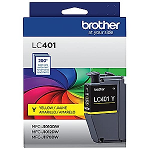 Brother Genuine LC401Y Standard-Yield Yellow Ink Cartridge