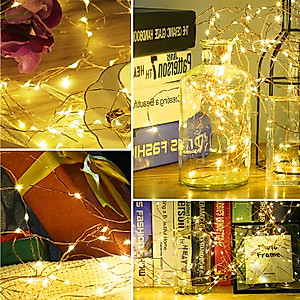 JXTZ Solar String Lights Outdoor, 39 Feet 120 LED Garden Lights, Copper Wire Solar Fairy Lights with 8 Modes, Waterproof Solar Lights Outdoor for Tree, Garden, Home, Wedding, Party (Warm White)